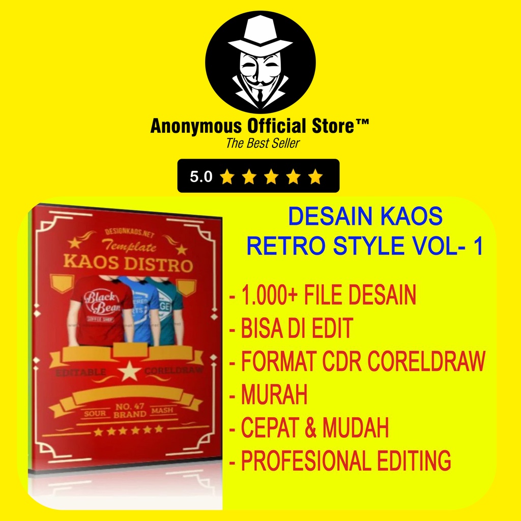 Jual KOLEKSI 1000+ TEMPLATE DESAIN PREMIUM KAOS BAJU T-SHIRT RETRO ...