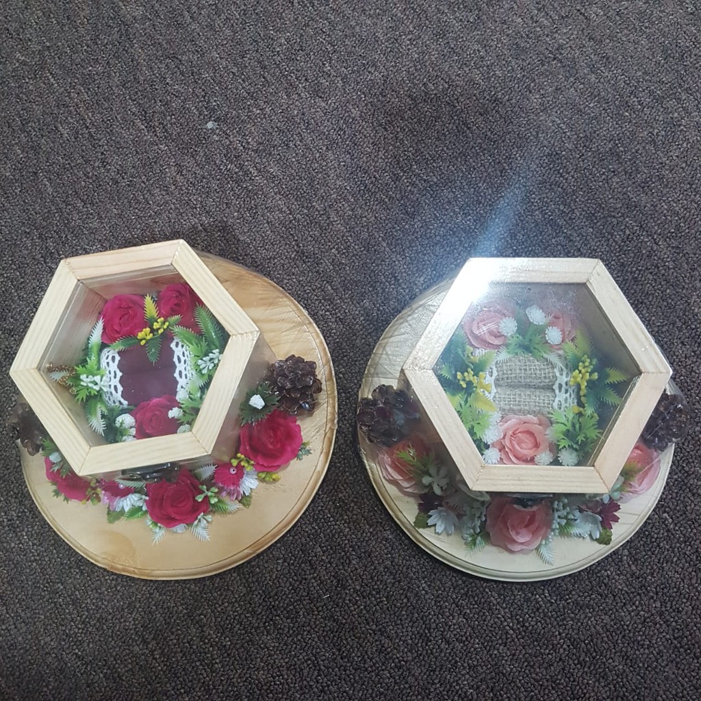 Jual Grosir Termurah 1 PCs Tempat Perhiasan Rastik rustic Kayu & Kaca ...