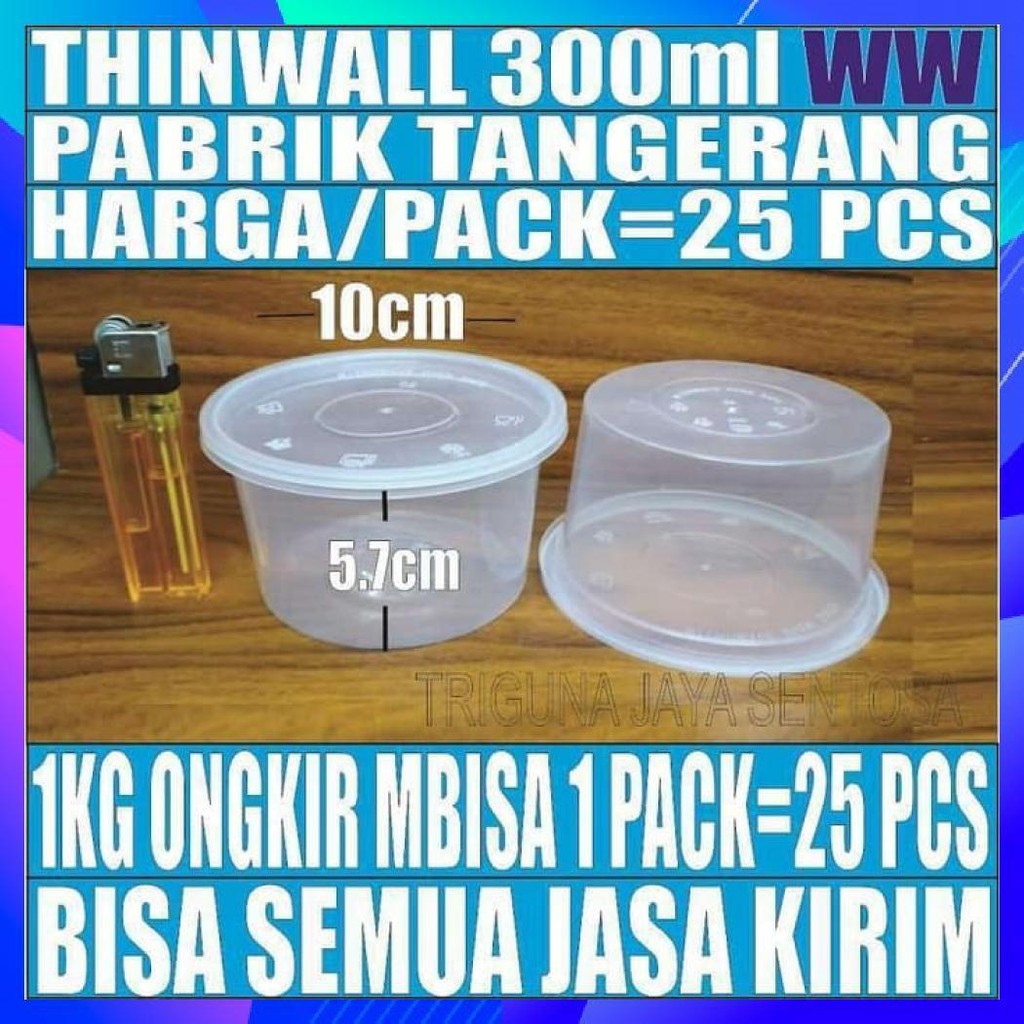 Jual Thinwall 300 Ml 25Pcs Mangkok Mangkuk Bowl Bulat Plastik Es Kepal Milo | Shopee Indonesia