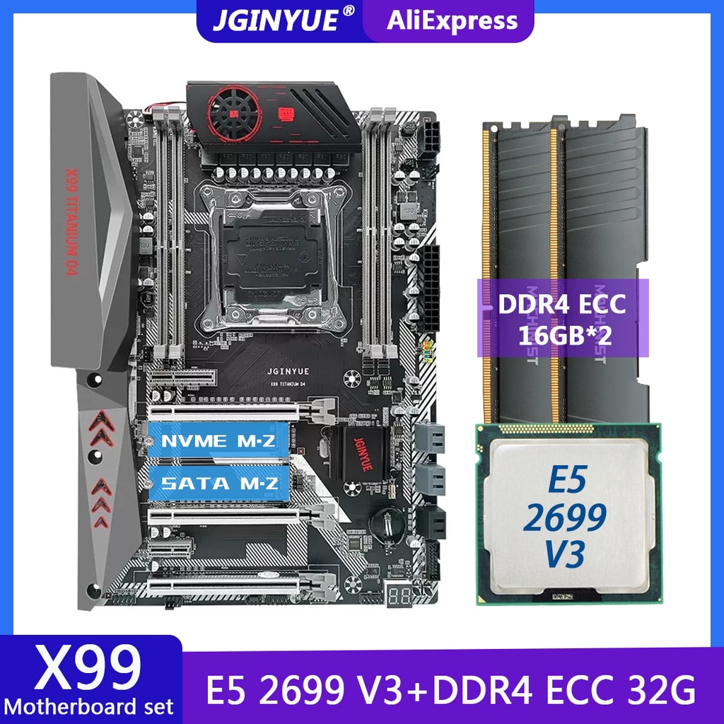 Jual PREORDER JINGYUE X99 Motherboard Set LGA 2011-3 Kit E5 2699 V3 CPU ...