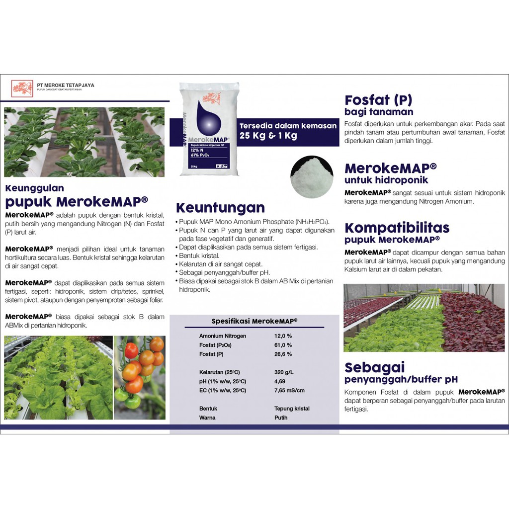 Jual Pupuk Meroke 1 Kg NPK Kemasan Asli Tanaman Bunga Buah Daun ...