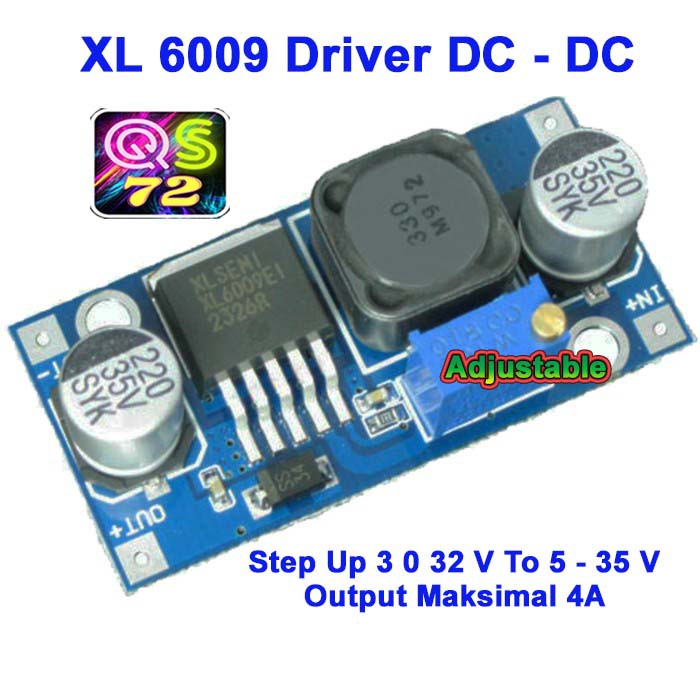 Jual Modul Step Up XL6009 Adjustable 4A DC Booster Power Supply Dc ...