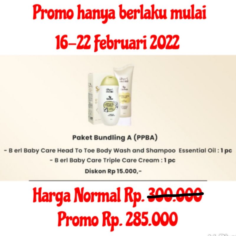 Jual PROMO PAKET BUNDLING SKINCARE BABY ( TRIPLE CARE CREAM + HEAD TO ...