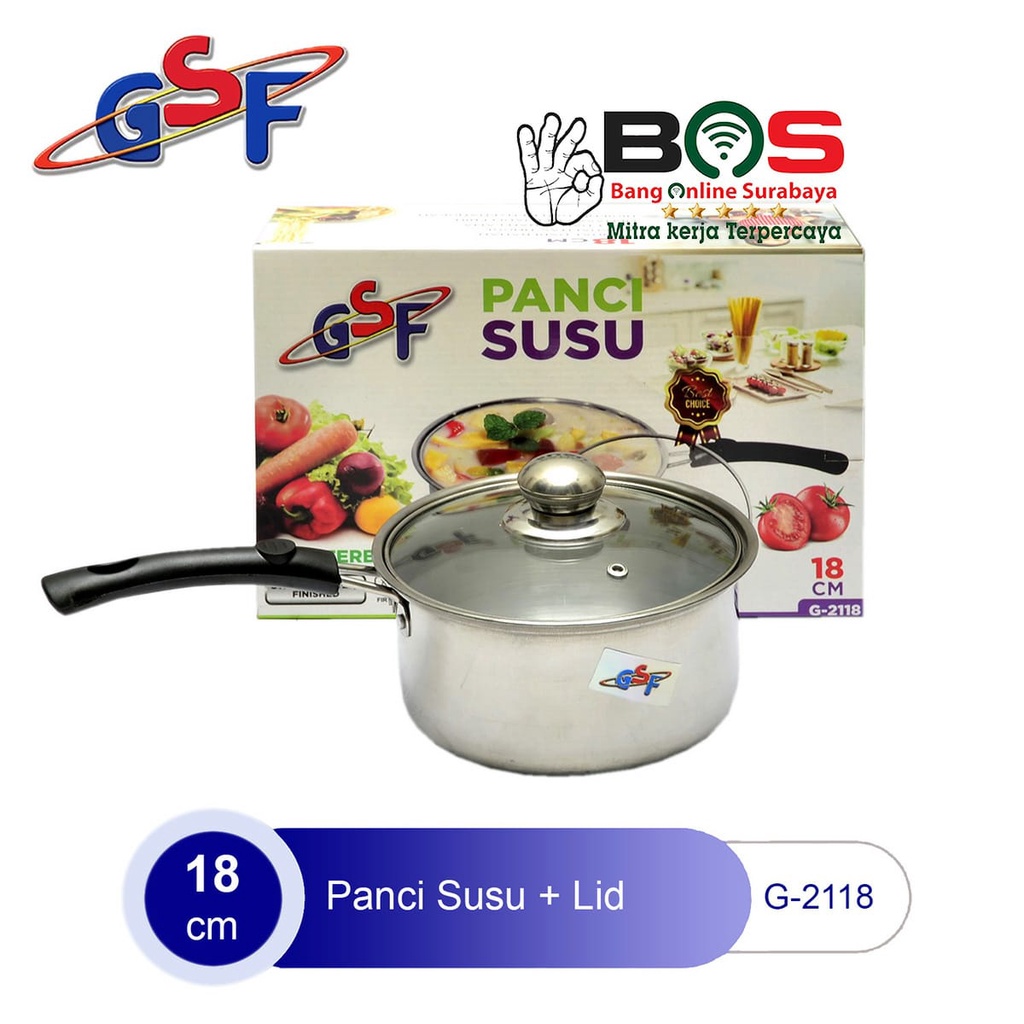 Jual Panci Susu Panci Masak Mie Sauce Pan GSF 18 & 20 CM Panci Stainless Tutup Kaca | Shopee ...