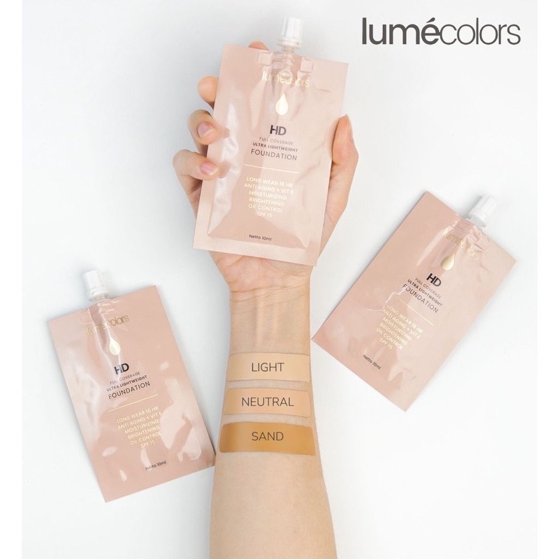 Jual [ kemasan sachet ] Lumecolor HD Full Coverage Ultra Lightweight Lumecolors Foundation ...