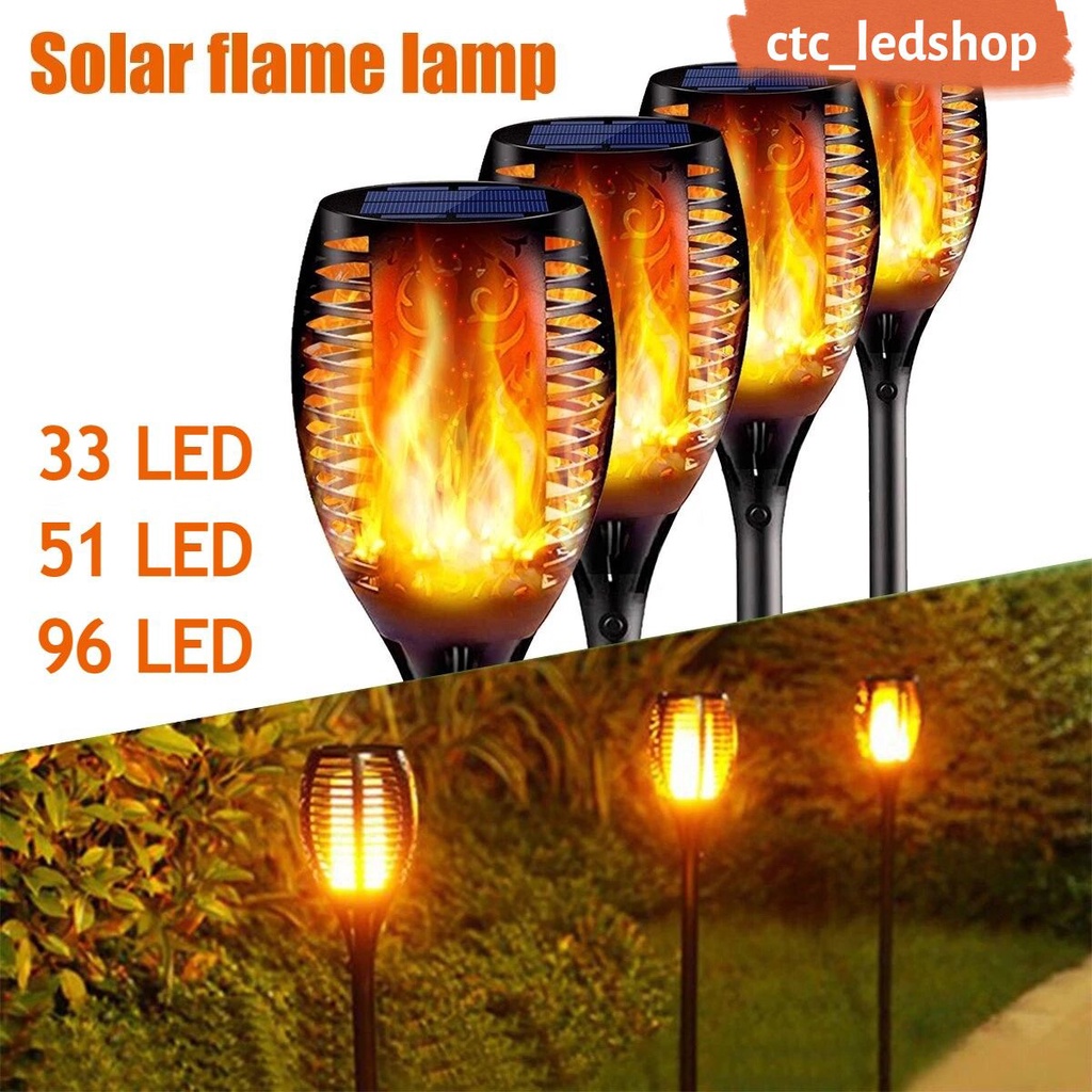 Jual Lampu Taman Obor LED Solar / Lampu Taman Model Obor Api Tenaga ...