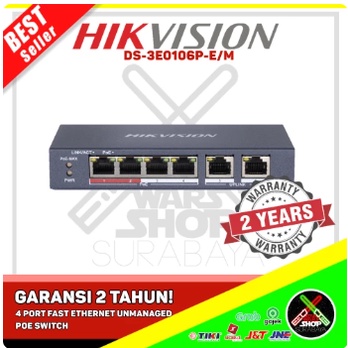 Jual HIKVISION POE HUB 4 PORT + 2 UPLINK DS-3E0106P-E/M ORIGINAL HIKVISION | Shopee Indonesia