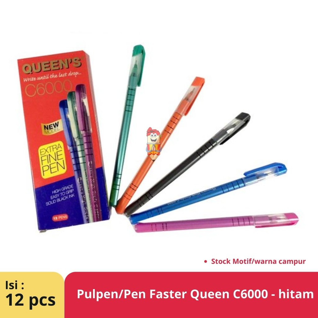Jual Pulpen / Pena Faster Queen C6000 1 lusin isi 12 pcs | Shopee Indonesia