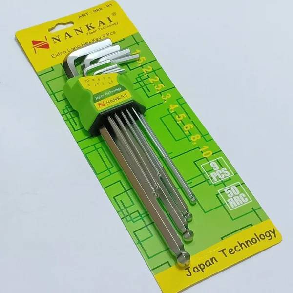Jual Kunci L Set 9 pcs Panjang Kunci L Set NANKAI Kunci L Ballpoint Extra Long Kunci L Bintang ...