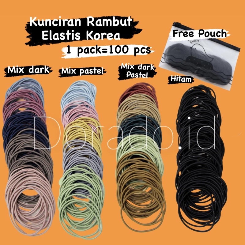 Jual 100 pcs Kunciran Rambut Pouch Korea | Shopee Indonesia
