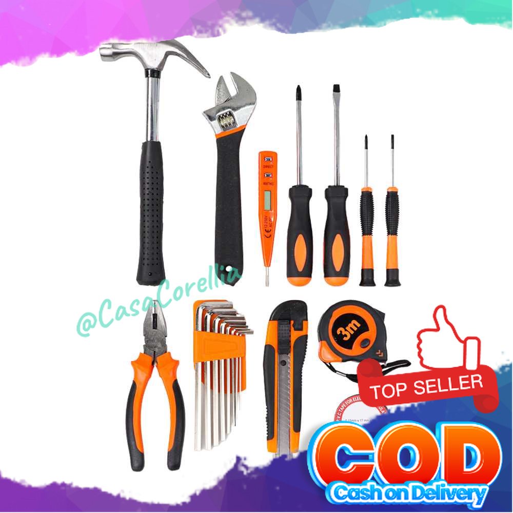 Jual Alat Set Perkakas Tang Palu Obeng Box Storage 19 in 1 | OLOEY ...