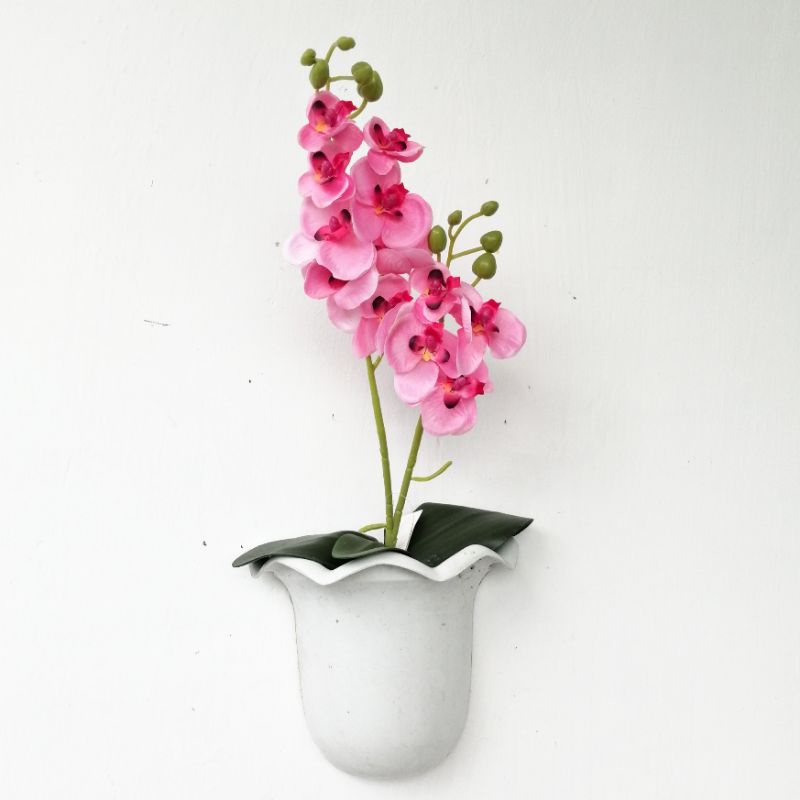 Jual Anggrek 2 cabang artificial pot dinding | Shopee Indonesia