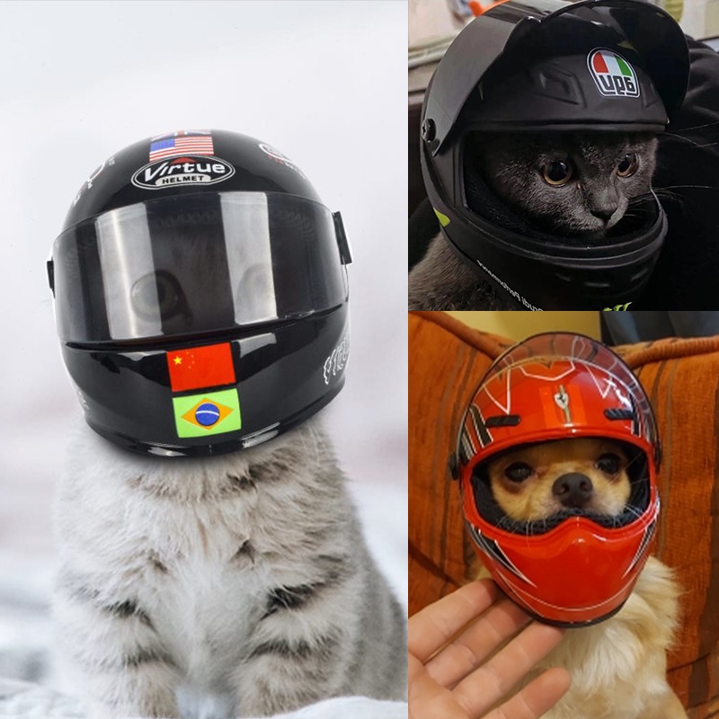 Jual "Spot multi-size" locomotive pet locomotive helmet dog cat helmet ...