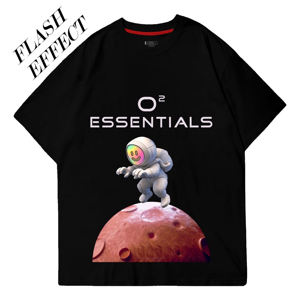 Jual O2 Essentials Kaos Oversize Hitam Premium Pria dan Wanita - Astro ...
