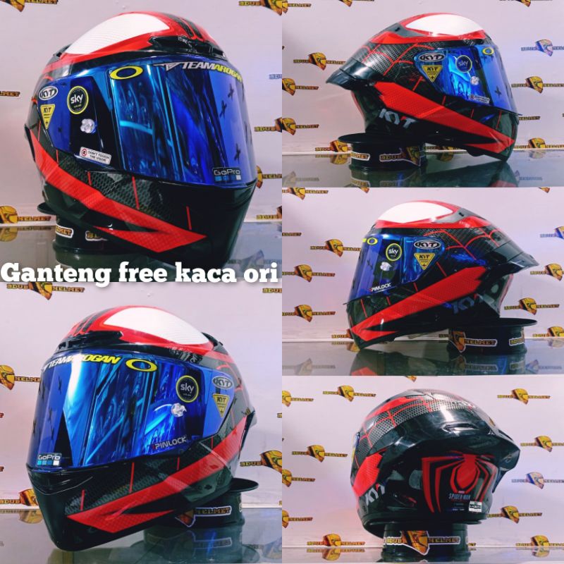 Jual Helm full face kyt tt course motif marvel venom-spiderman paket ganteng 100% original kyt ...