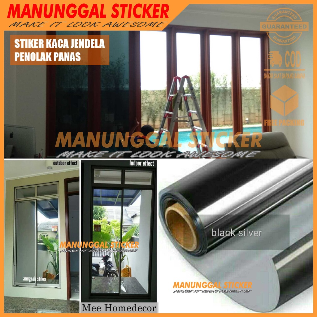 Jual Kaca film cermin / one way ( black silver ) untuk kaca rumah ...