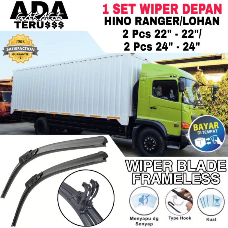 Jual Wiper Truck HINO RANGER LOHAN Lama-Baru 1 Set 2 Pcs Karet Wiper ...