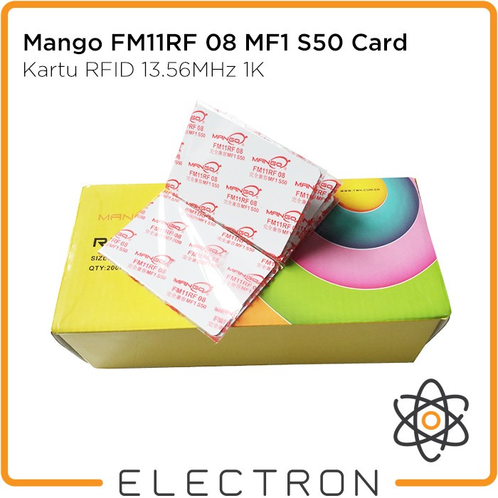 Jual Mango FM11RF 08 MF1 S50 Card RFID 13.56MHz 1K Kartu Akses 1kB ...