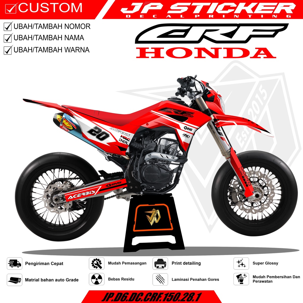 Jual Decal CRF 150 L Full Body stiker / sticker dekal CRF 150 L desain D6 028 | Shopee Indonesia