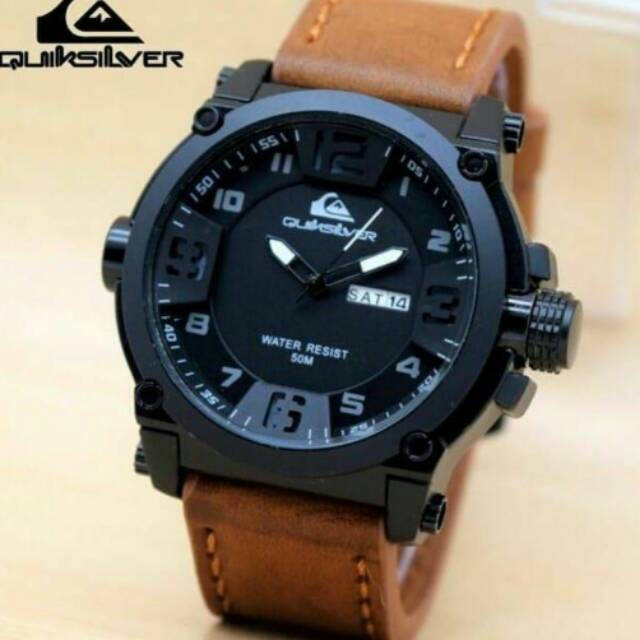 Jual Jam tangan Quick silver Leather tanggal hari | Shopee Indonesia