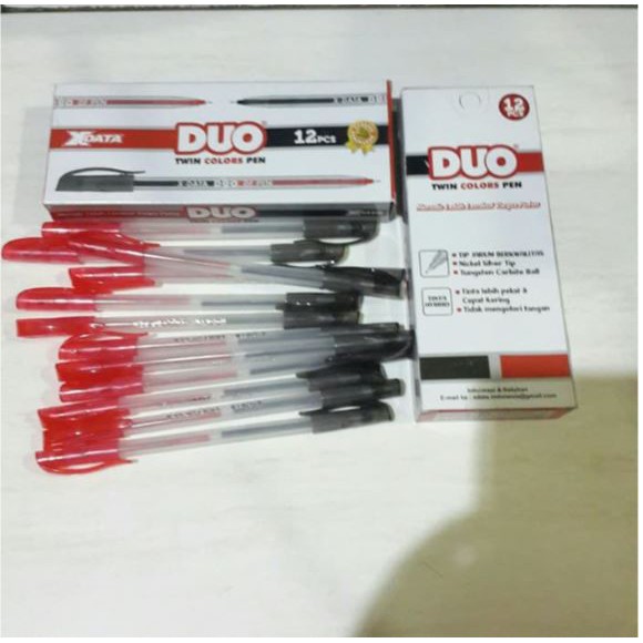 Jual Pulpen Duo Xdata Dua warna (Hitam-Merah) | Shopee Indonesia
