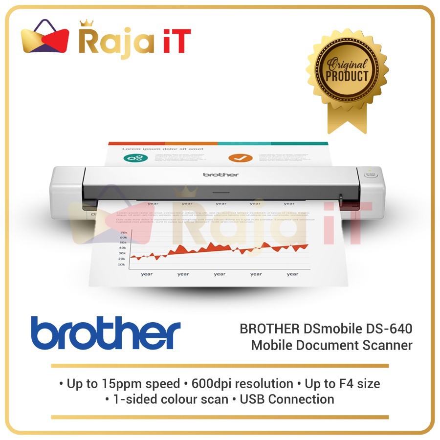 Jual BROTHER Scanner DS640 Portabel Compact Mobile Scanner Brother DS ...