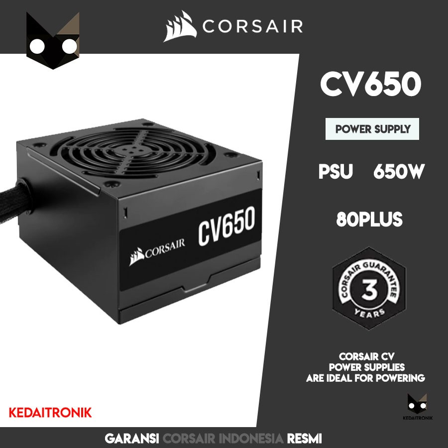 Jual Corsair Power Supply CV650 650 Watt 80 Plus Bronze Compact Design ...