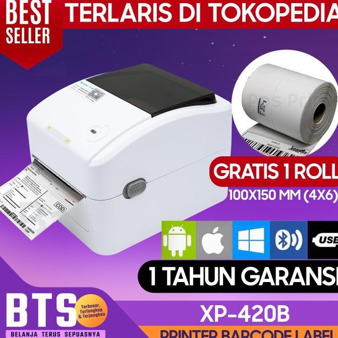 Jual PRINTER BARCODE THERMAL / LABEL PRINTER XP-420B | BI-420B 110MM ...