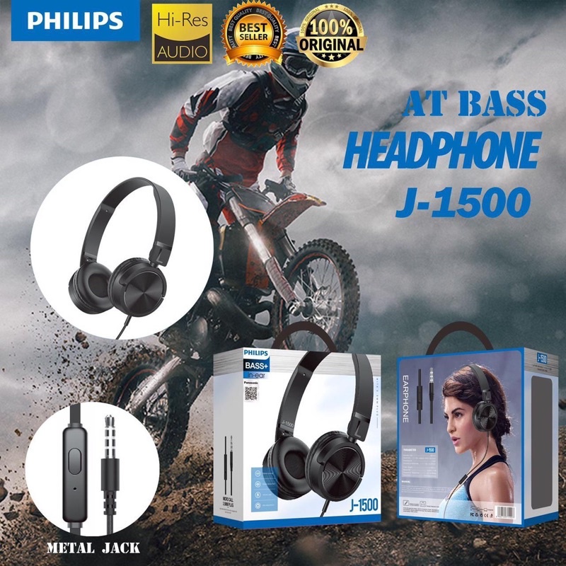 Jual Headphone Philips J1500 J-1500 Bass+ Jack 3.5 mm Stereo | Shopee Indonesia