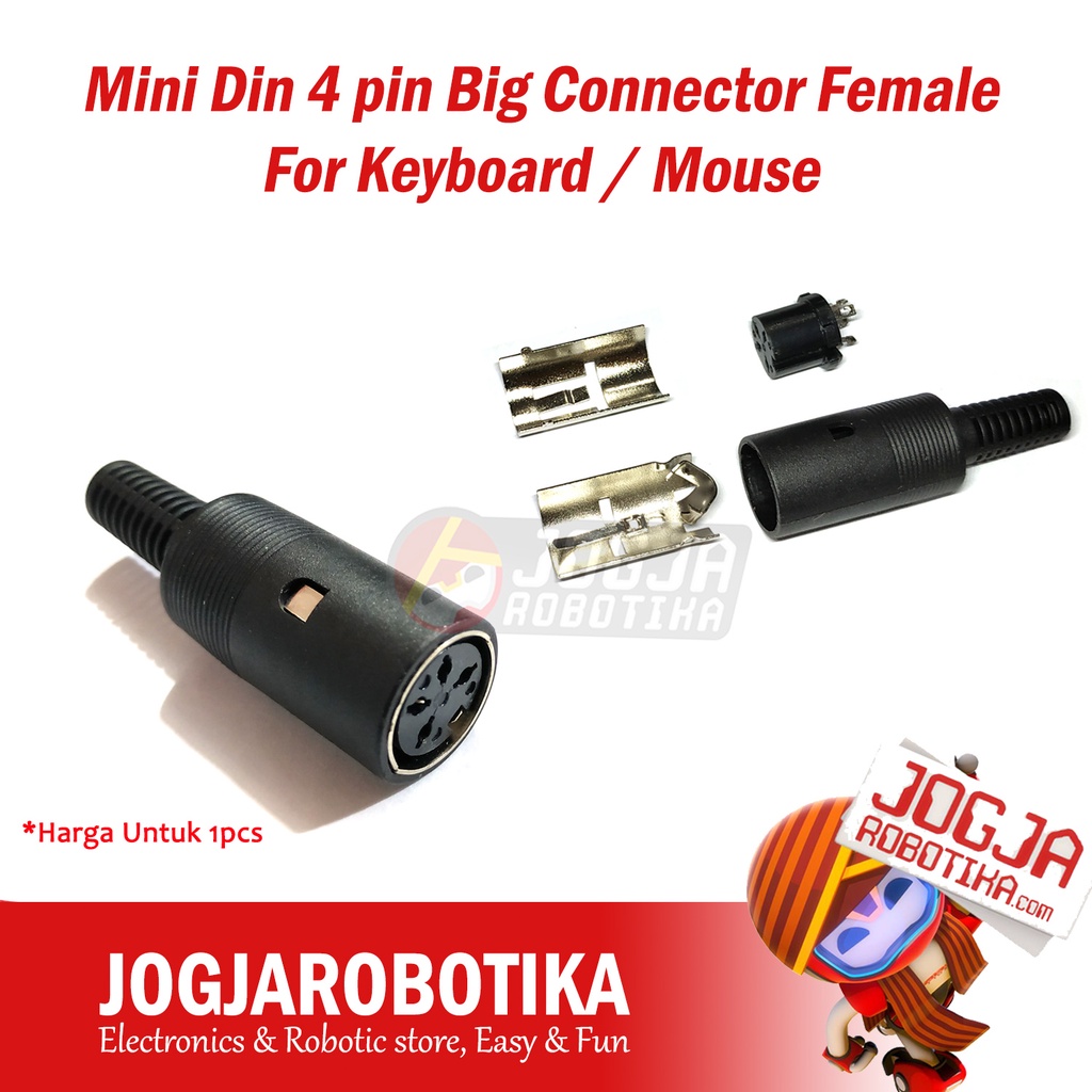 Jual Mini Din 4 pin Big Connector Female For Keyboard / Mouse | Shopee ...