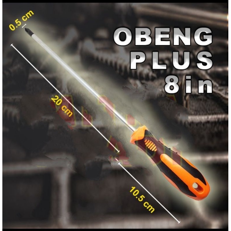 Jual Obeng plus kembang screwdriver gagang karet 21cm baut besar 5mm 0 ...