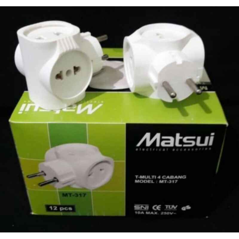 Jual STOP KONTAK T MULTI/STEKER ARDE MINI 4 LUBANG MT317 MATSUI ...