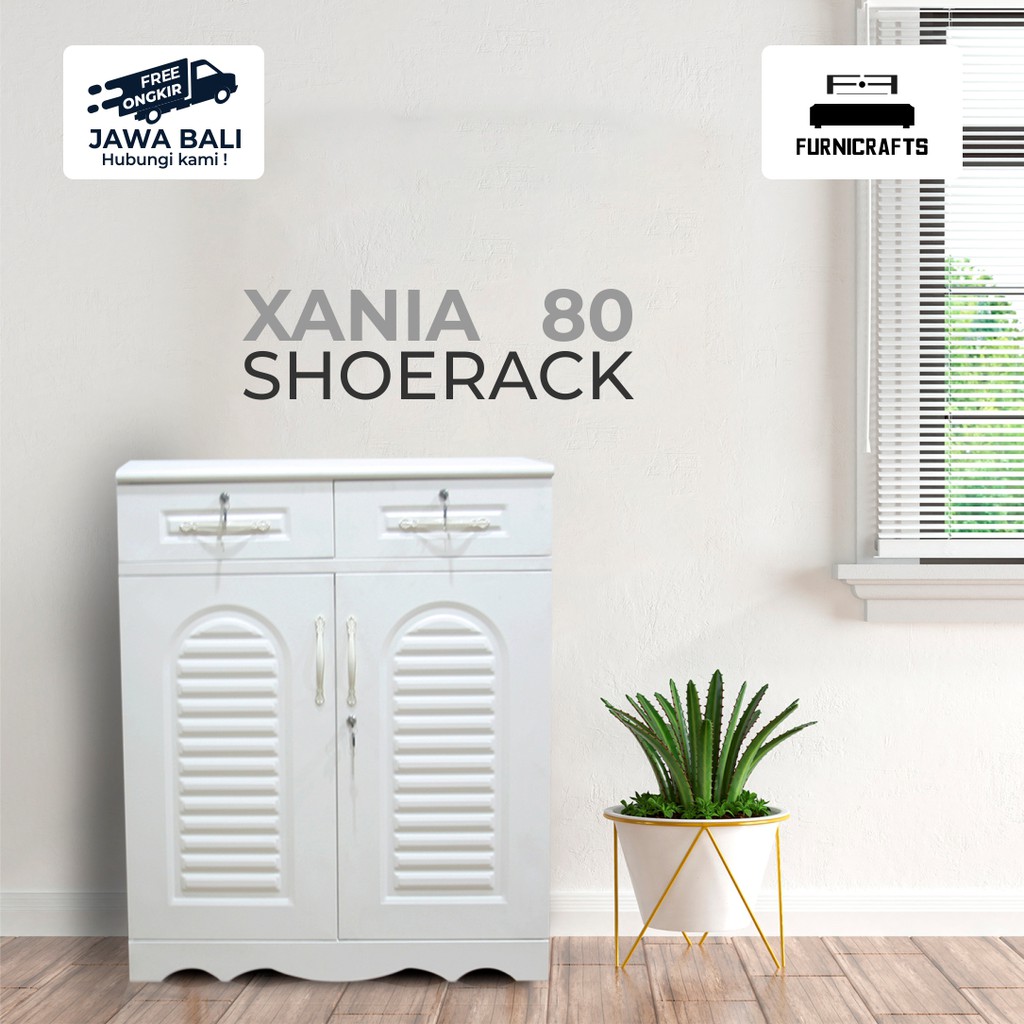 Jual RAK SEPATU METAL BESI 2 PINTU + 2 LACI WHITE XANIA SR 80 | Shopee ...