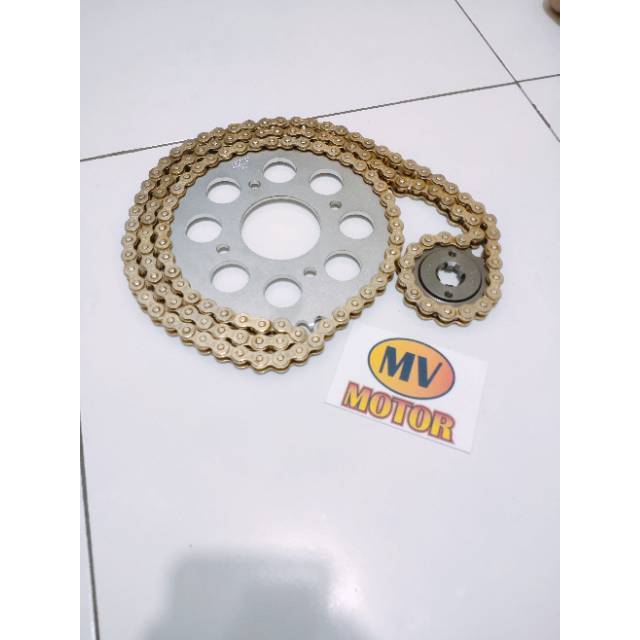 Jual Gir Set SSS 428 Dan 415 Rx King, Jupiter Mx, Mx New, Jupiter Z, Vega R, Force1 Rantai Gold ...