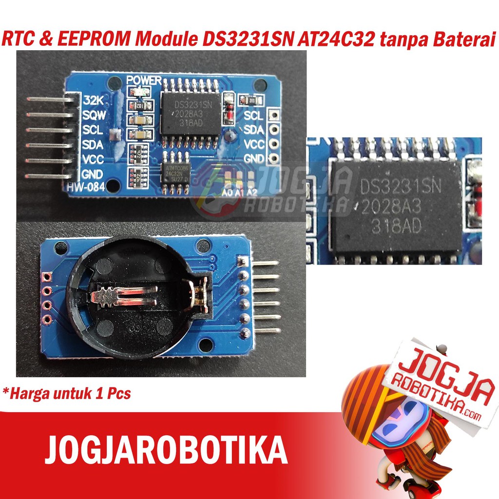 Jual RTC and EEPROM Module DS3231 DS3231SN AT24C32 without Battery | Shopee Indonesia