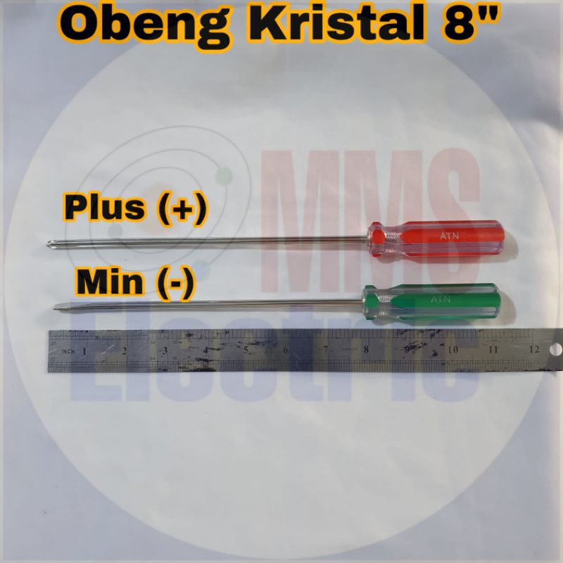 Jual Obeng Kristal Atn 4",6",8" Plus/Min ( +/- ) | Shopee Indonesia