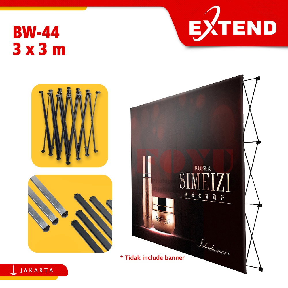 Jual Stand Display Banner Poster Backwall Backdrop 3x3m Extend BW-44 ...