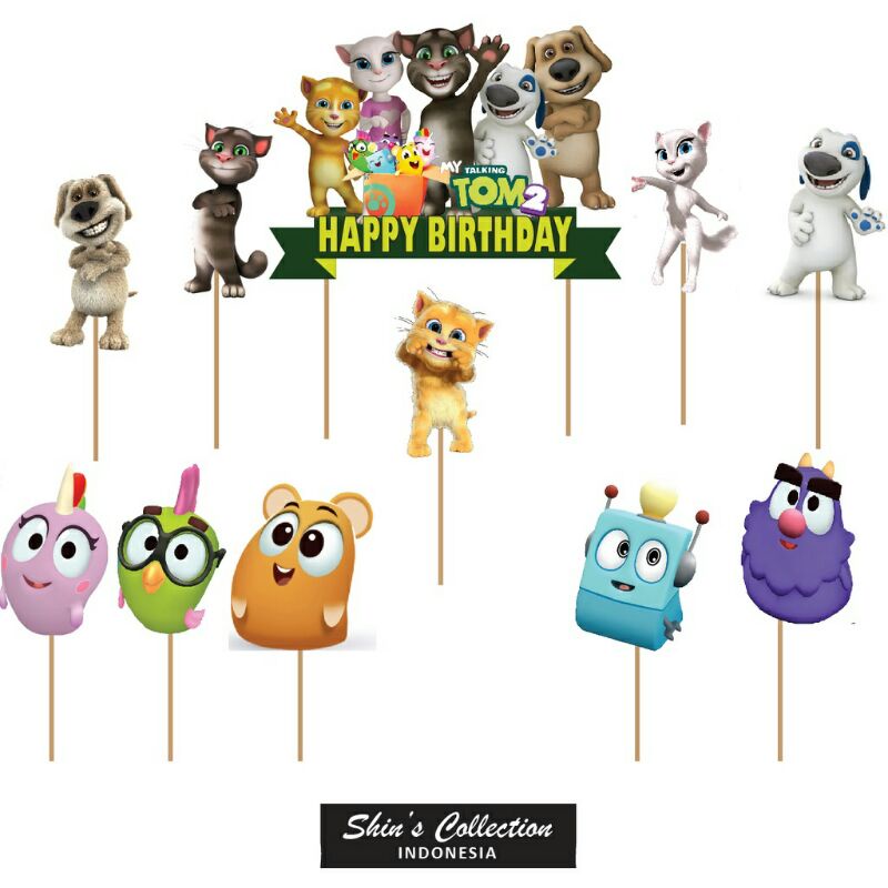 Jual Cake Topper Talking Tom 2 set | Shopee Indonesia