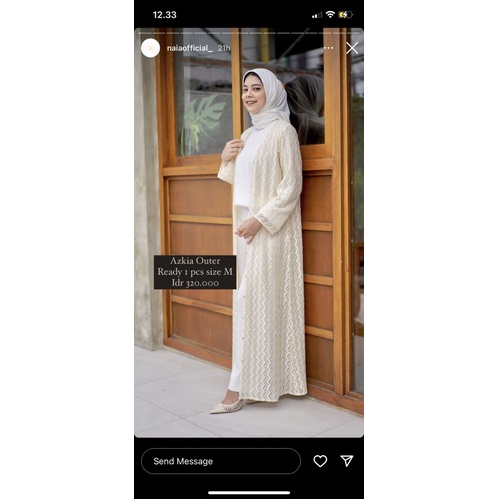 Jual NAIA AZKIA OUTER NEW WITH TAG LACE LONG OUTER DRESS CREAM IVORY GOLD LUARAN BROKAT | Shopee ...