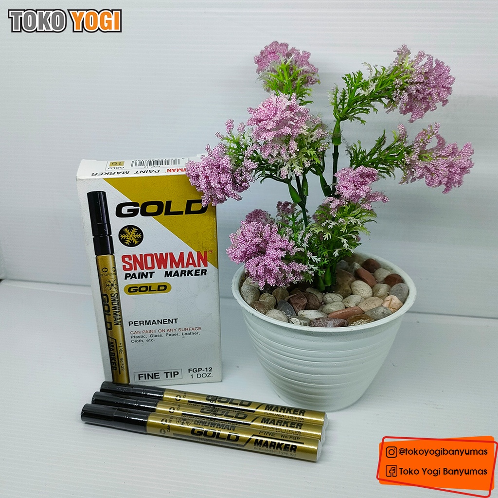 Jual SPIDOL CAT PERMANENT GOLD (EMAS) - ORIGINAL SNOWMAN PAINT MARKER ...