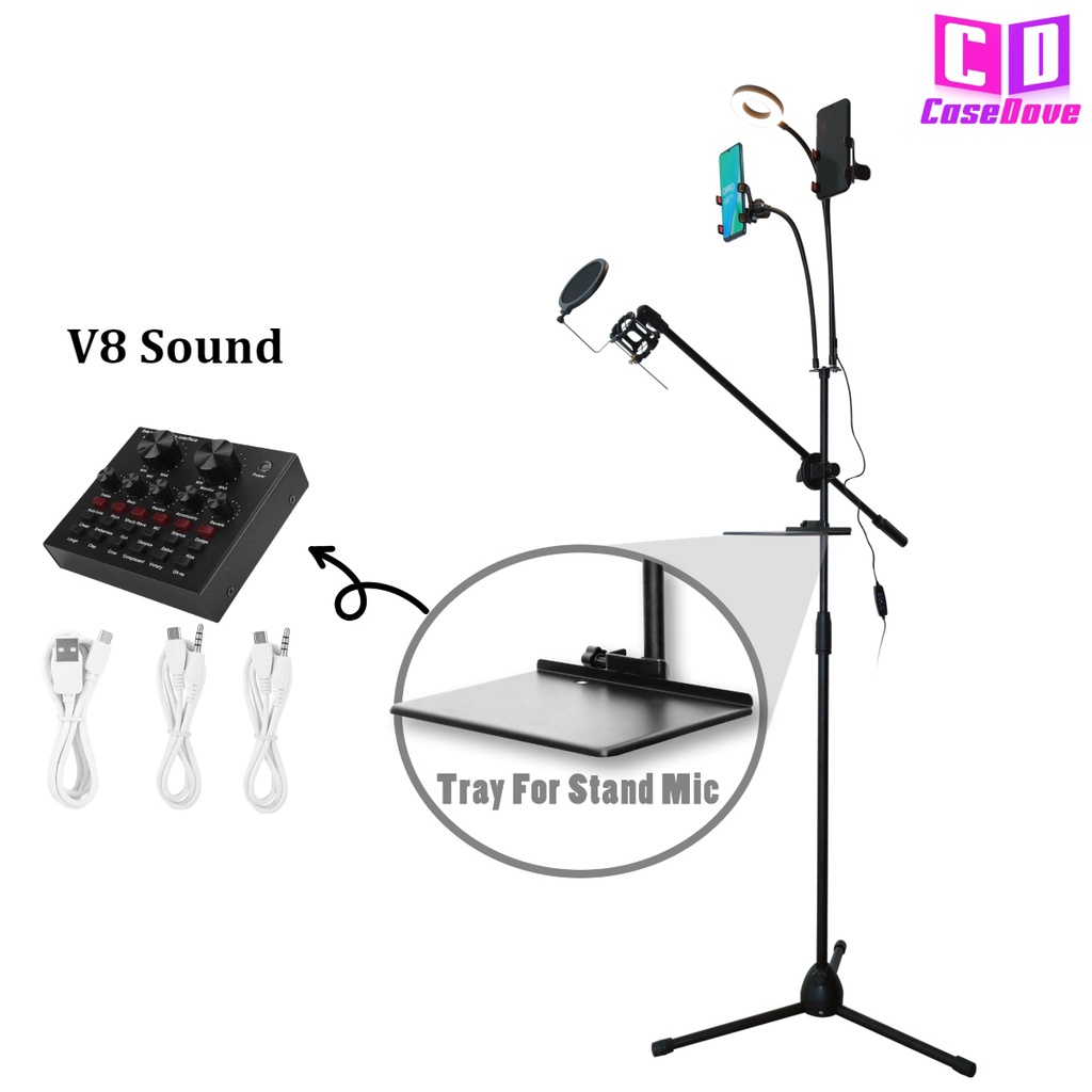 Jual Stand Microphone Condenser Degree 360 Stand Mic Panggung Berdiri Microphone Dengan Holder ...