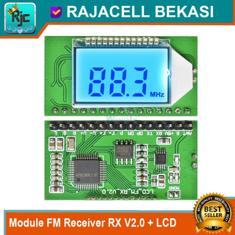 Jual Module FM Radio Receiver Rx V2.0 LCD Penerima Radio 76.0MHz-108 ...