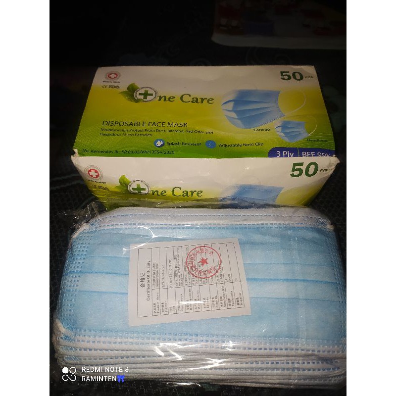 Jual Masker 3 ply one care | Shopee Indonesia