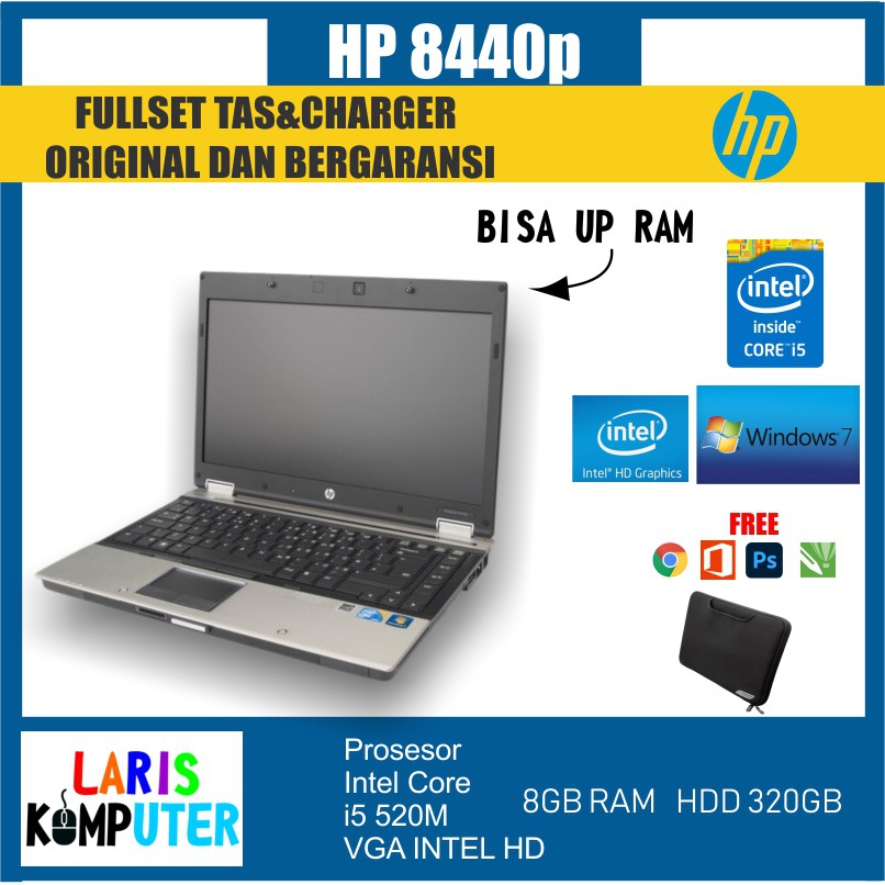 Jual Laptop Murah Fullset Hp 8440p RAM 4gb HDD 320gb Intel Core I7 ...