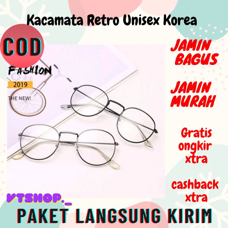 Jual V325 - Kacamata Bingkai Lensa Transparan / Kacamata Bingkai Logam ...