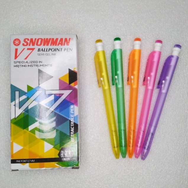 Jual BOLPEN SNOWMAN V7 ISI 12 / PULPEN SNOWMAN / PULPEN / SNOWMAN ...