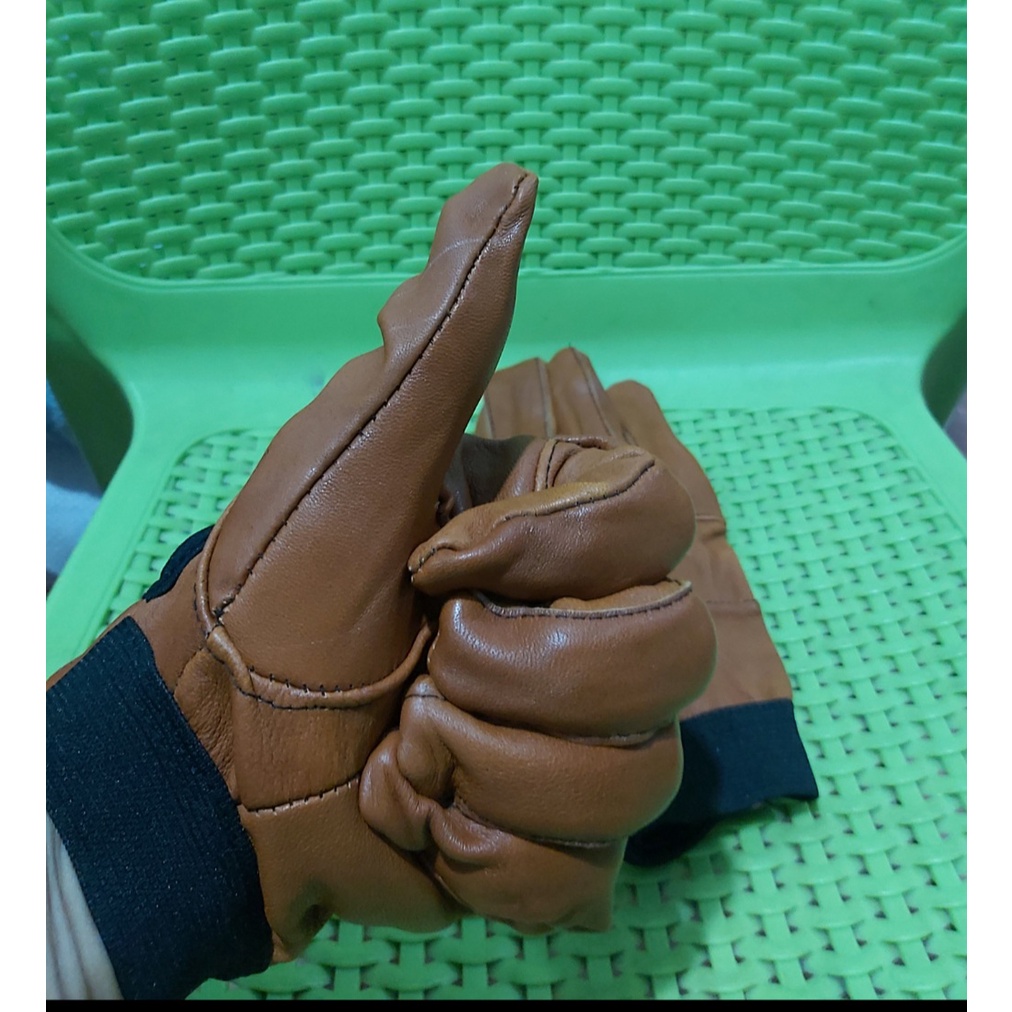 Jual sarung tangan kulit pelindung tangan /sarung tangan motor (Kulit ...