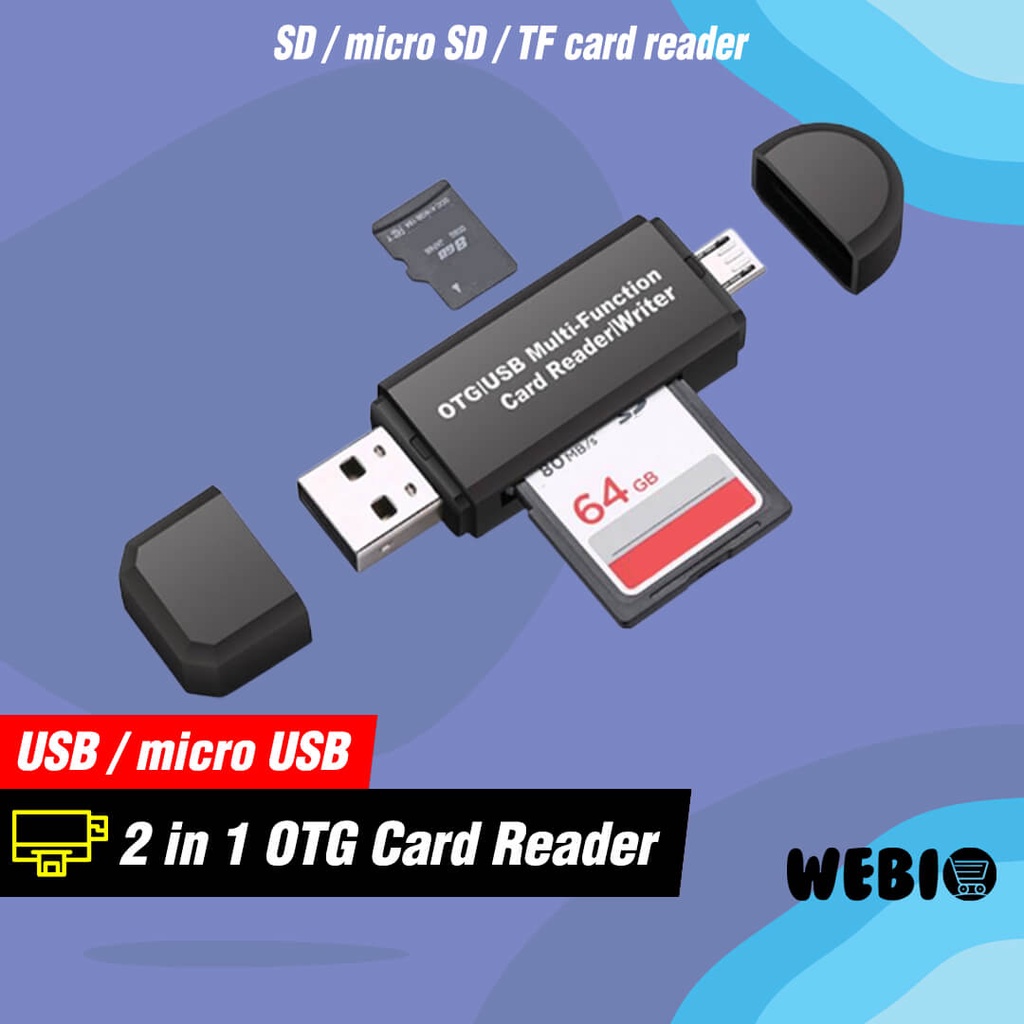 Jual Card Reader USB / Micro USB / SD / Micro SD Card Rider Mini OTG PC ...