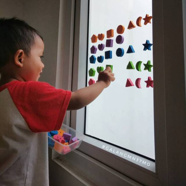 Jual Meronce geometri foam aktivitas anak preschool TK mengenal bentuk ...