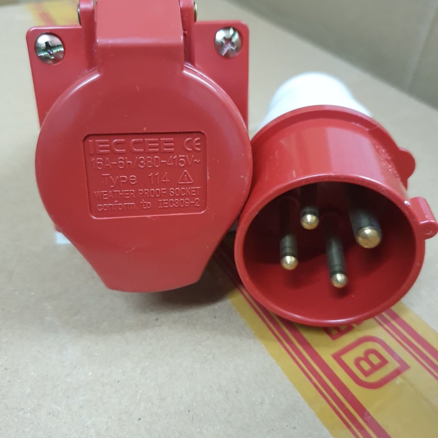 Jual PLUG SOCKET 3P 3PHASE 4PIN 16A / 32A 3P+E SET BIASA | Shopee Indonesia